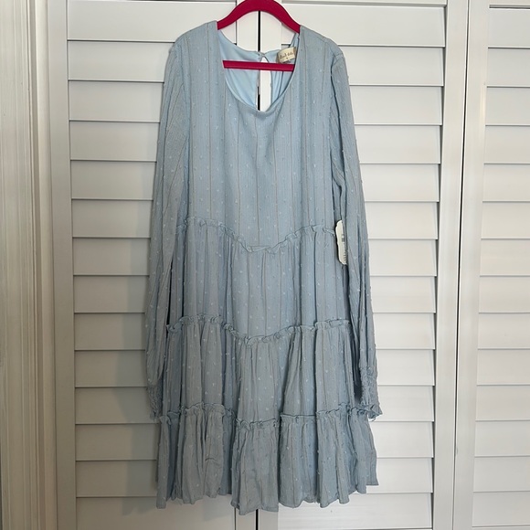 Altar'd State | Dresses | Altard State Light Blue Dress With Gold ...